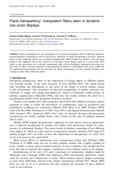 (PDF) Flank transparency: transparent filters seen in dynamic two-color ...