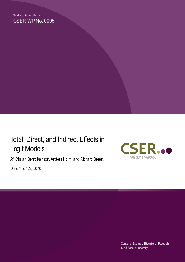 (PDF) Total, direct, and indirect effects in logit models
