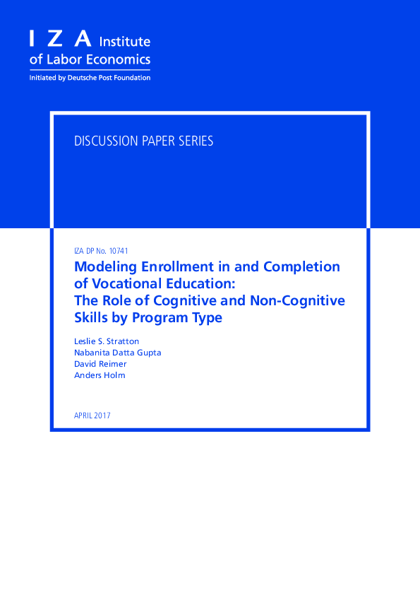 (PDF) Modeling Enrollment in and Completion of Vocational Education ...