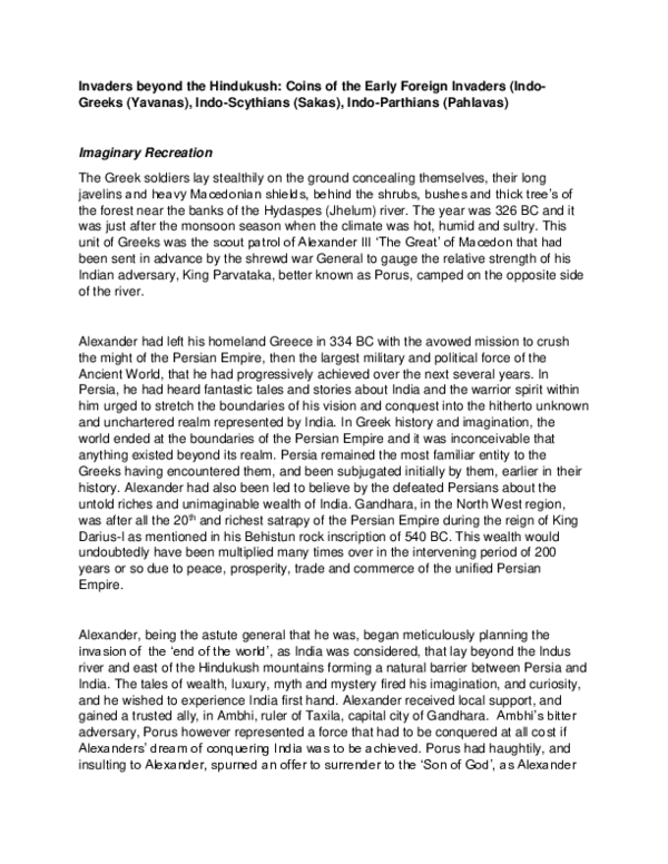 (PDF) Invaders beyond the Hindukush: Coins of the Early Foreign ...