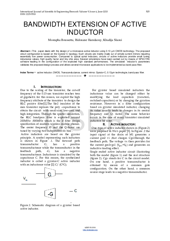 (PDF) Bandwidth Extension of Active Inductor