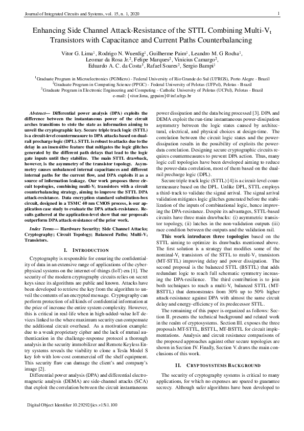 (PDF) Enhancing Side Channel Attack-Resistance of the STTL Combining ...