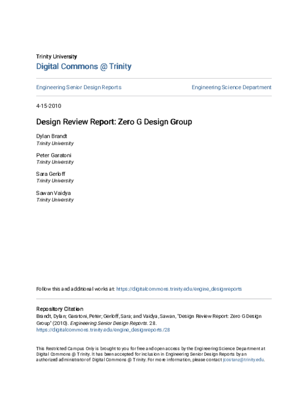 (PDF) Design Review Report: Zero G Design Group