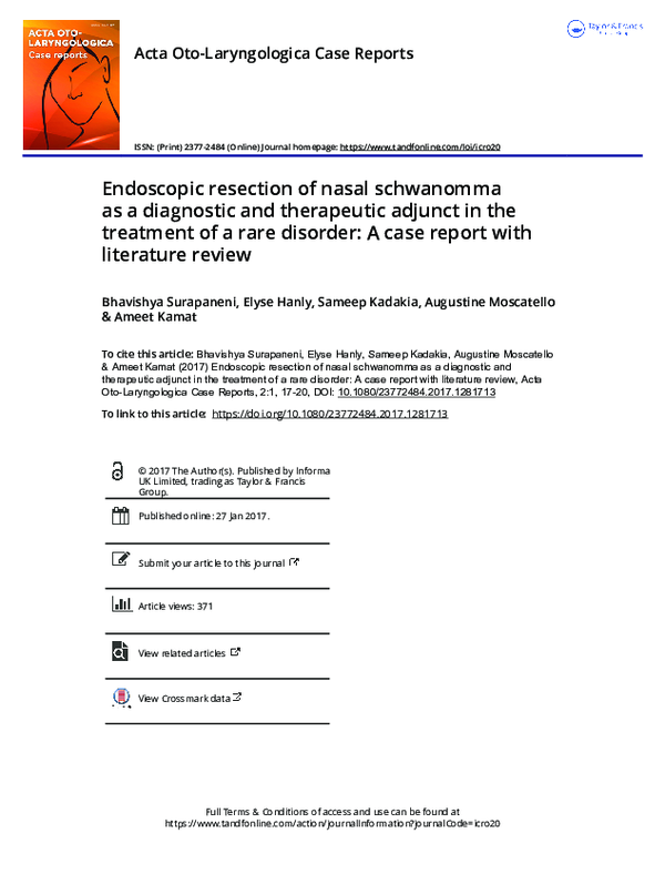 (PDF) Endoscopic resection of nasal schwanomma as a diagnostic and ...