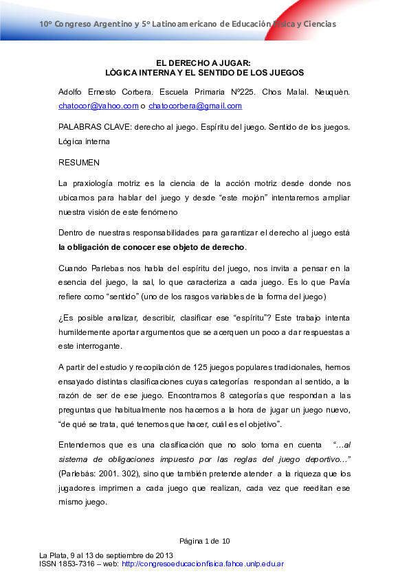 (PDF) El derecho a jugar : Lógica interna y el sentido de los juegos