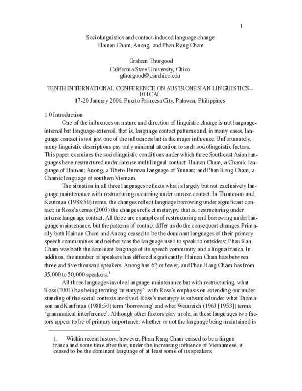 (PDF) TENTH INTERNATIONAL CONFERENCE ON AUSTRONESIAN LINGUISTICS--10 ...