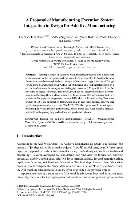 (PDF) A Proposal of Manufacturing Execution System Integration in ...