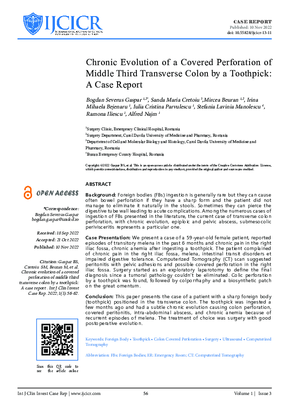 (PDF) Chronic Evolution of a Covered Perforation of Middle Third ...