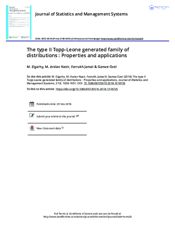 (PDF) The type II Topp-Leone generated family of distributions ...