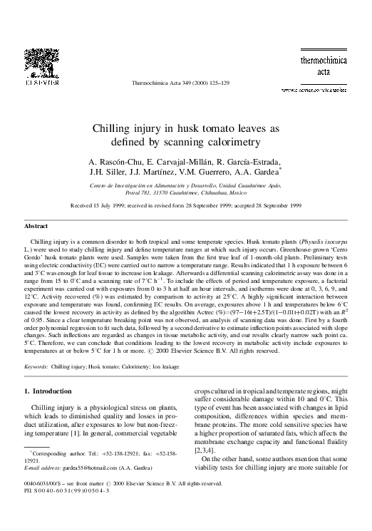 (PDF) Chilling injury in husk tomato leaves as defined by scanning ...
