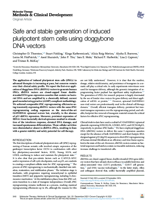 (PDF) Safe and stable generation of induced pluripotent stem cells ...