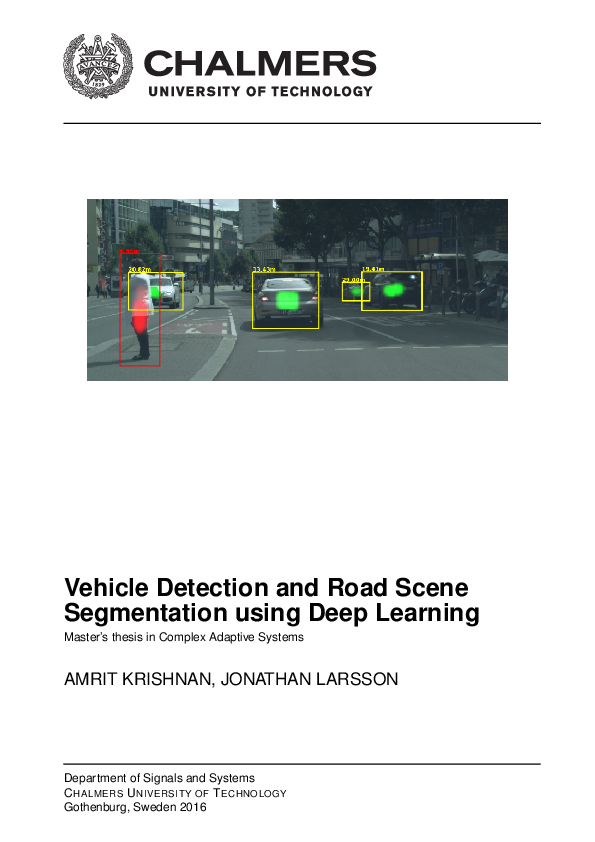(PDF) Vehicle detection and road scene segmentation using deep learning