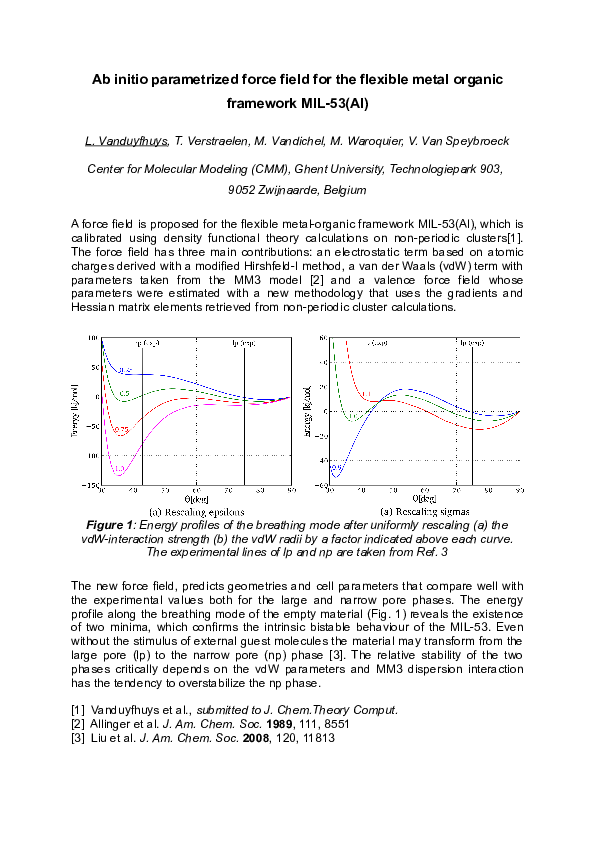 (PDF) Ab Initio Parametrized Force Field for the Flexible Metal–Organic Framework MIL-53(Al ...