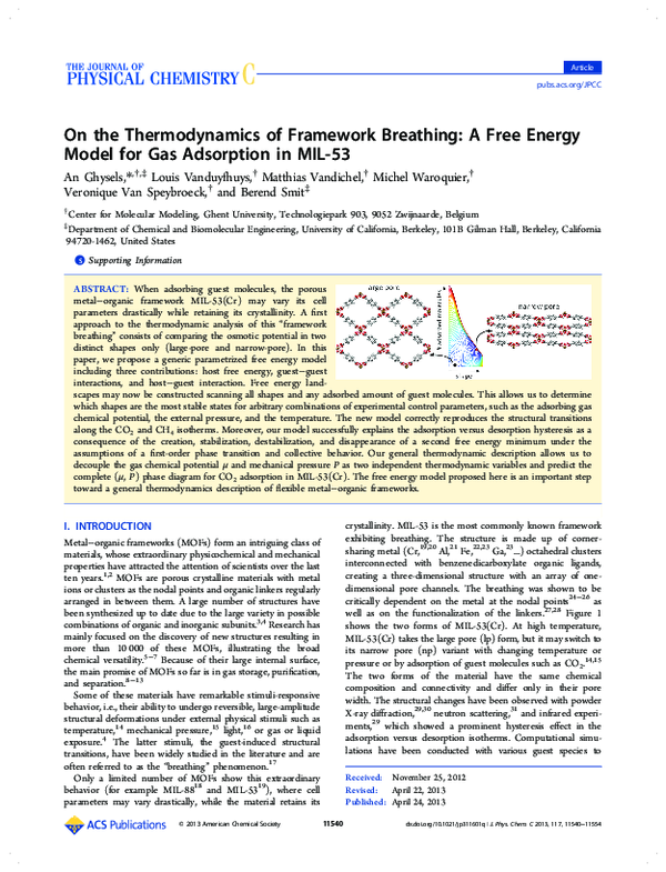 (PDF) On the Thermodynamics of Framework Breathing: A Free Energy Model ...