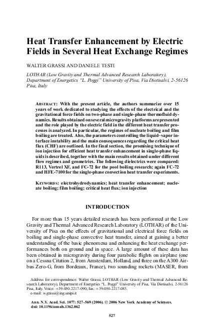 (PDF) Heat Transfer Enhancement by Electric Fields in Several Heat ...