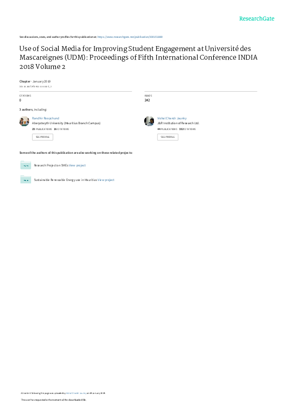 (PDF) Use of Social Media for Improving Student Engagement at ...
