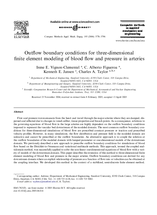(PDF) Outflow boundary conditions for three-dimensional finite element ...