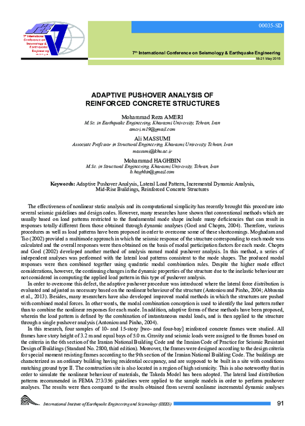 (PDF) Adaptive Pushover Analysis of Reinforced Concrete Structures