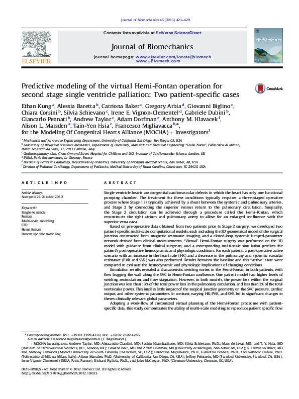 (PDF) Predictive modeling of the virtual Hemi-Fontan operation for ...