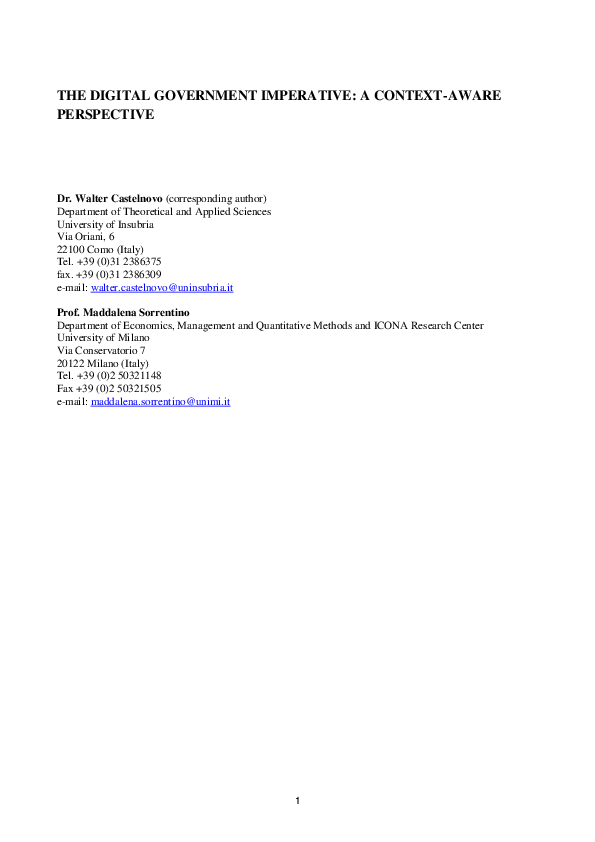 (PDF) The digital government imperative: a context-aware perspective
