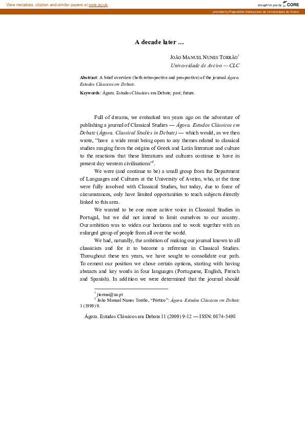 (PDF) A decade later