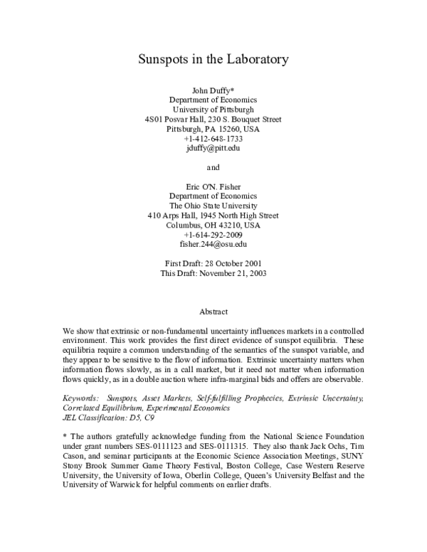 (PDF) Sunspots in the Laboratory
