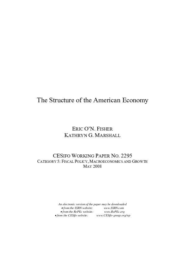 (PDF) The Structure of the American Economy