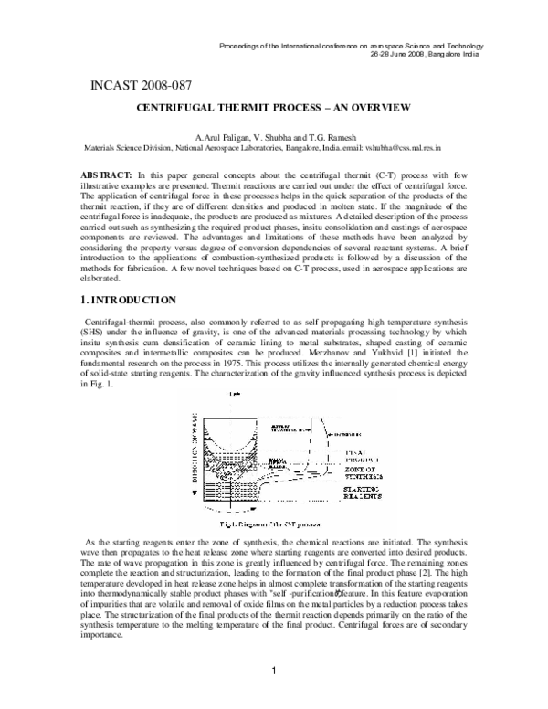 (PDF) Centrifugal thermit process-An overview