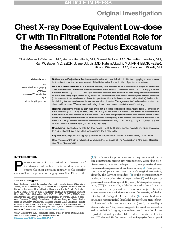 (PDF) Chest X-ray Dose Equivalent Low-dose CT with Tin Filtration ...