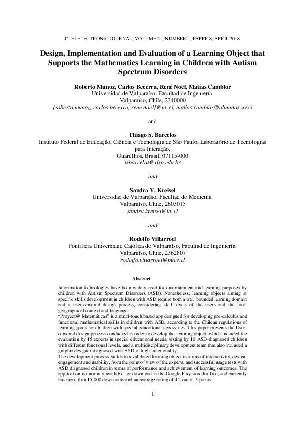 Pdf Design Implementation And Evaluation Of A Learning Object That Supports The Mathematics