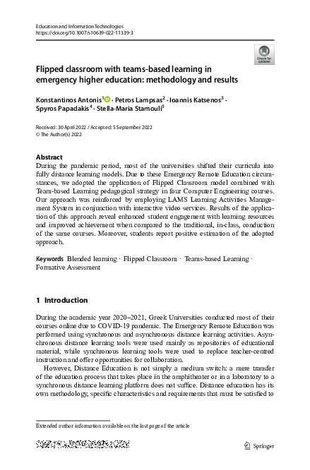 (PDF) Flipped classroom with teams-based learning in emergency higher ...