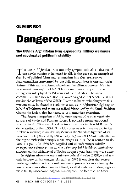 (PDF) Dangerous ground