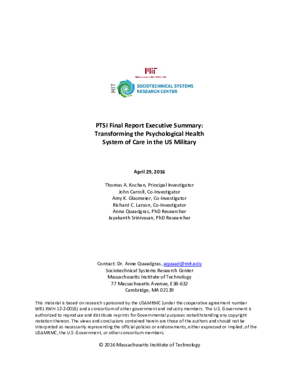 (PDF) PTSI Final Report Executive Summary: Transforming the ...