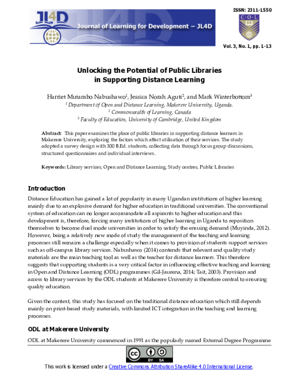 (PDF) Unlocking the Potential of Public Libraries in Supporting ...