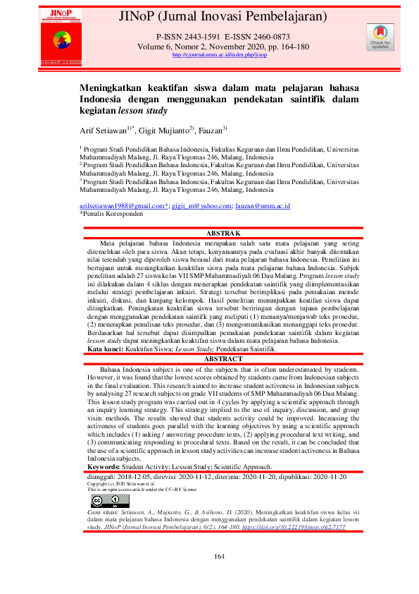 (PDF) Meningkatkan keaktifan siswa kelas VII dalam mata pelajaran ...