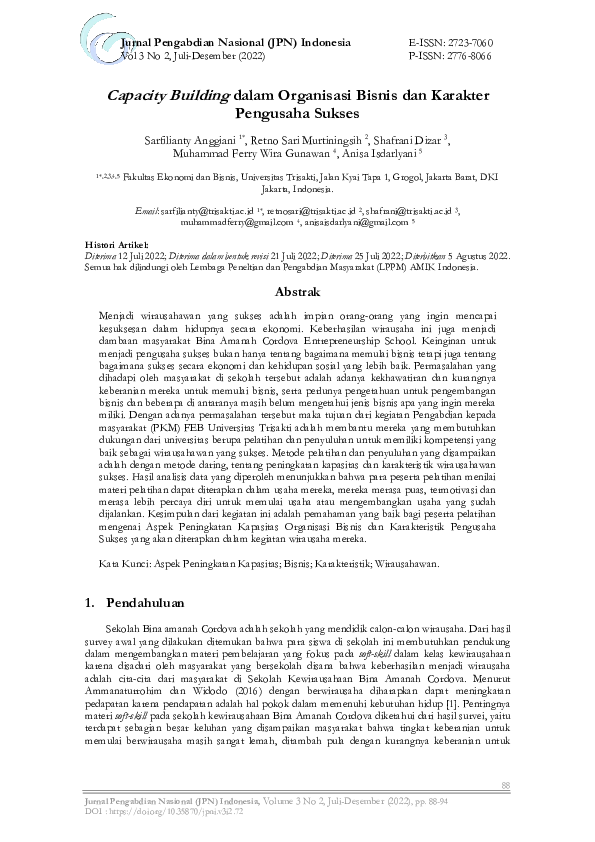 (PDF) The Capacity Building dalam Organisasi Bisnis dan Karakter ...