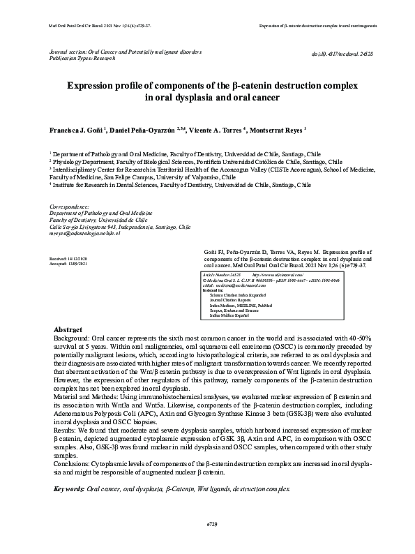 (PDF) Expression profile of components of the β-catenin destruction ...