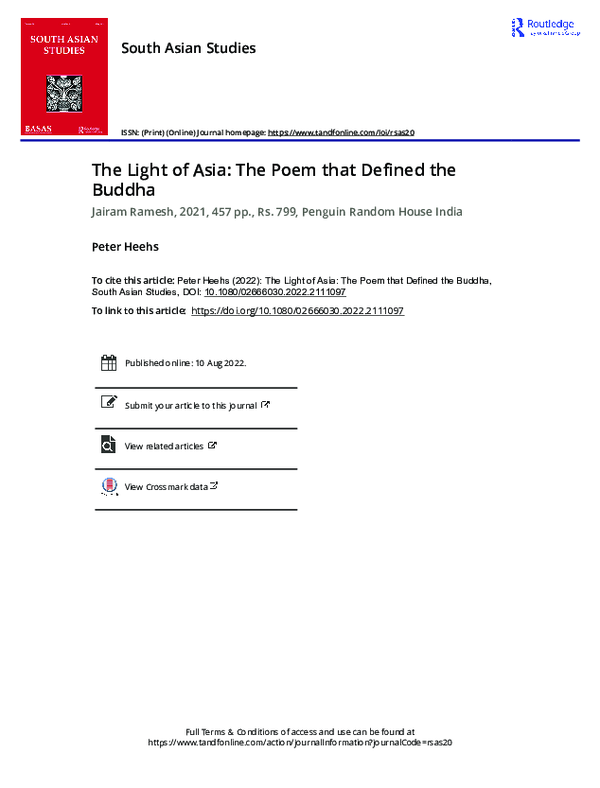 (PDF) The Light of Asia: The Poem that Defined the Buddha