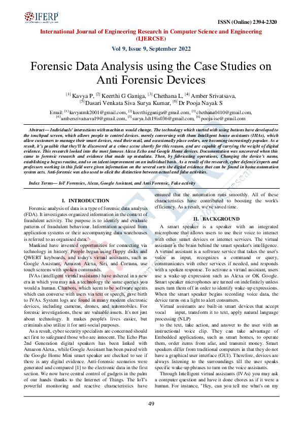 (PDF) Forensic Data Analysis using the Case Studies on Anti Forensic Devices