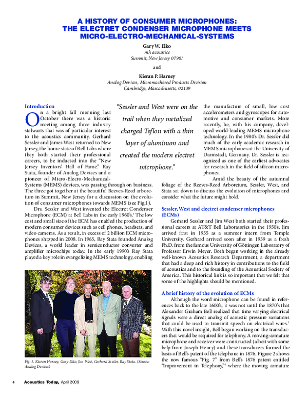 (PDF) A History of Consumer Microphones: The Electret Condenser ...