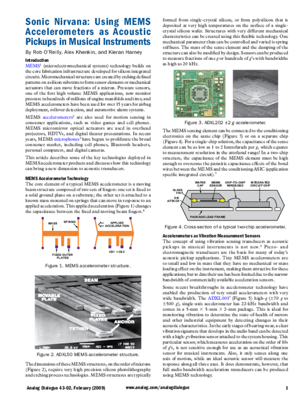(PDF) Sonic nirvana: Using mems accelerometers as acoustic pickups in musical instruments
