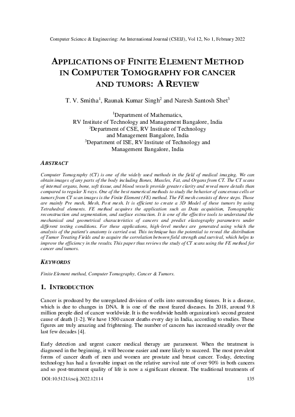 (PDF) Applications of Finite Element Method in Computer Tomography for ...