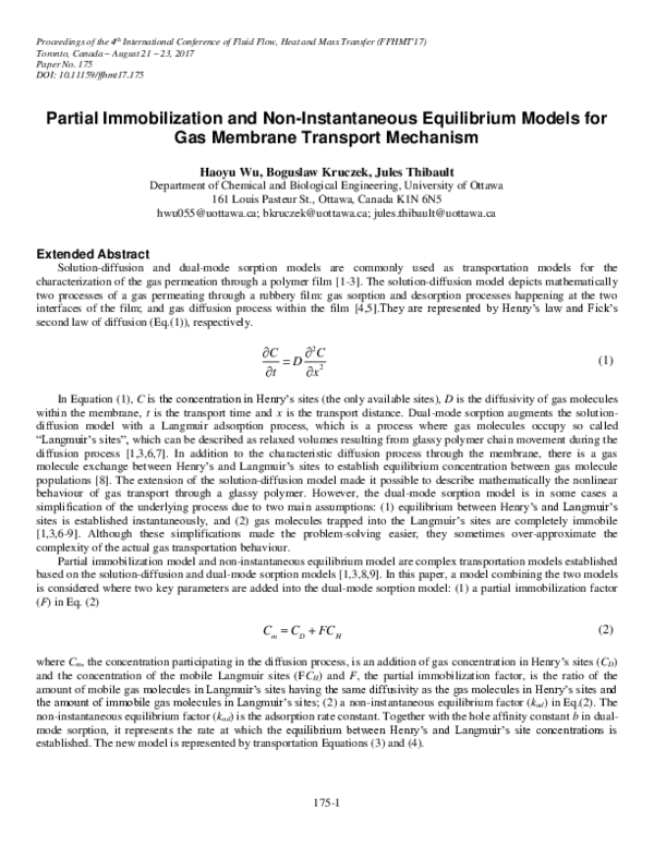 (PDF) Partial Immobilization and Non-Instantaneous Equilibrium Models ...