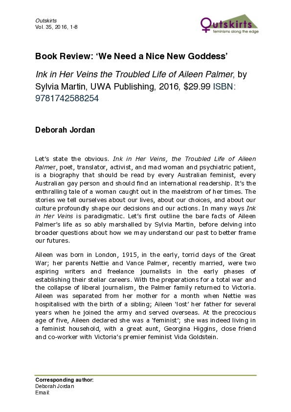 (PDF) ‘We Need a Nice New Goddess’: Ink in Her Veins the Troubled Life ...