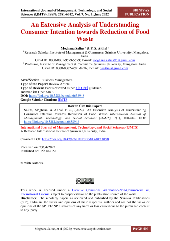 (PDF) An Extensive Analysis of Understanding Consumer Intention towards ...