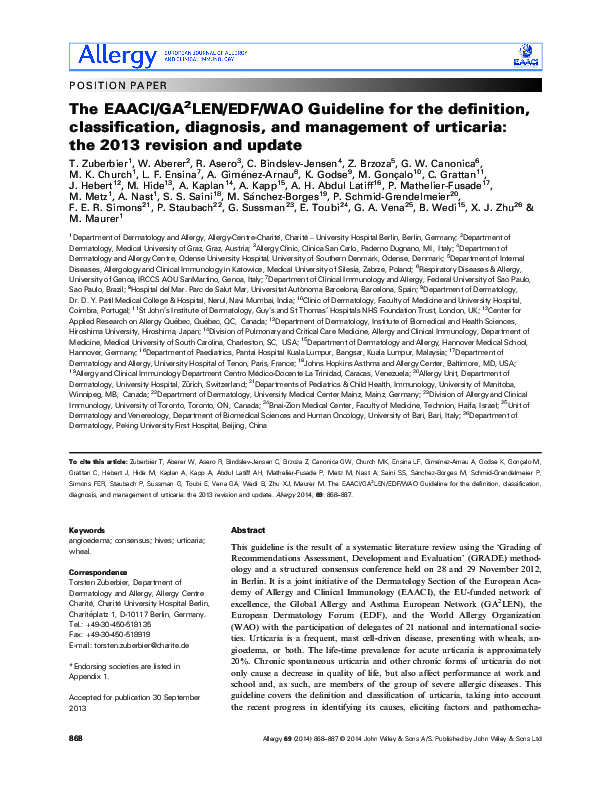 Pdf The Eaaci Ga 2 Len Edf Wao Guideline For The Definition