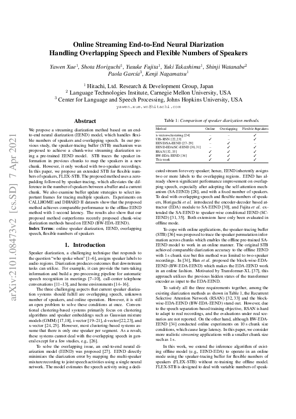 Pdf Online Streaming End To End Neural Diarization Handling Overlapping Speech And Flexible