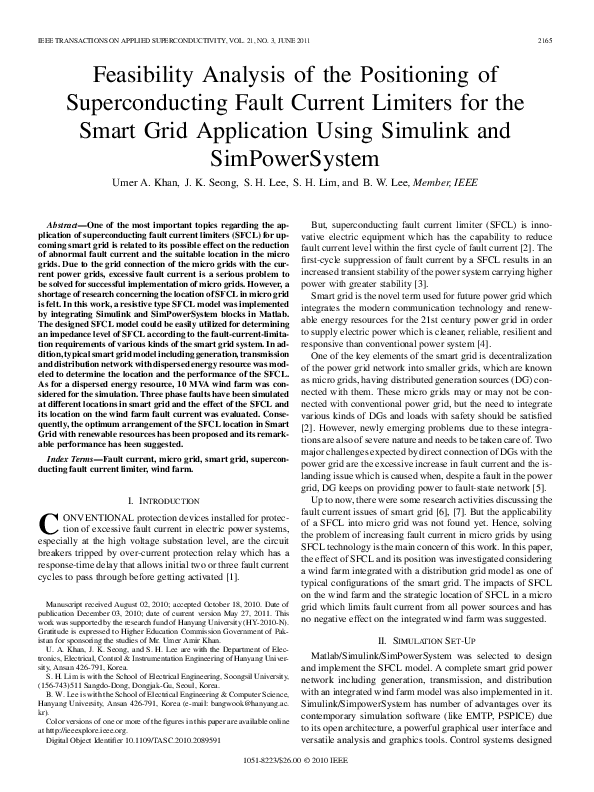 Pdf Feasibility Analysis Of The Positioning Of Superconducting Fault