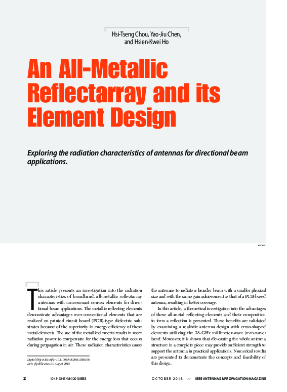 (PDF) An All-Metallic Reflectarray and Its Element Design: Exploring the Radiation ...