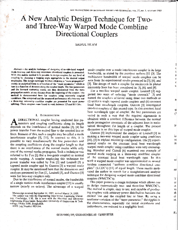 (PDF) A new analytic design technique for two- and three-way warped ...